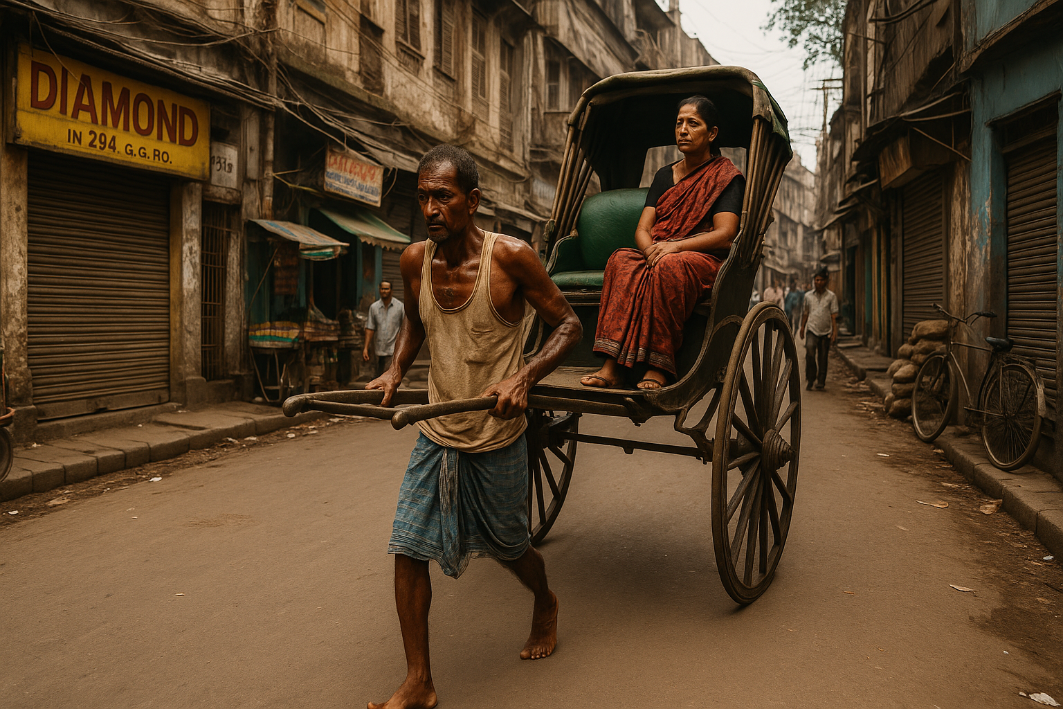 🚲 Day in the Life of a Kolkata Rickshaw Puller – A Story of Strength ...